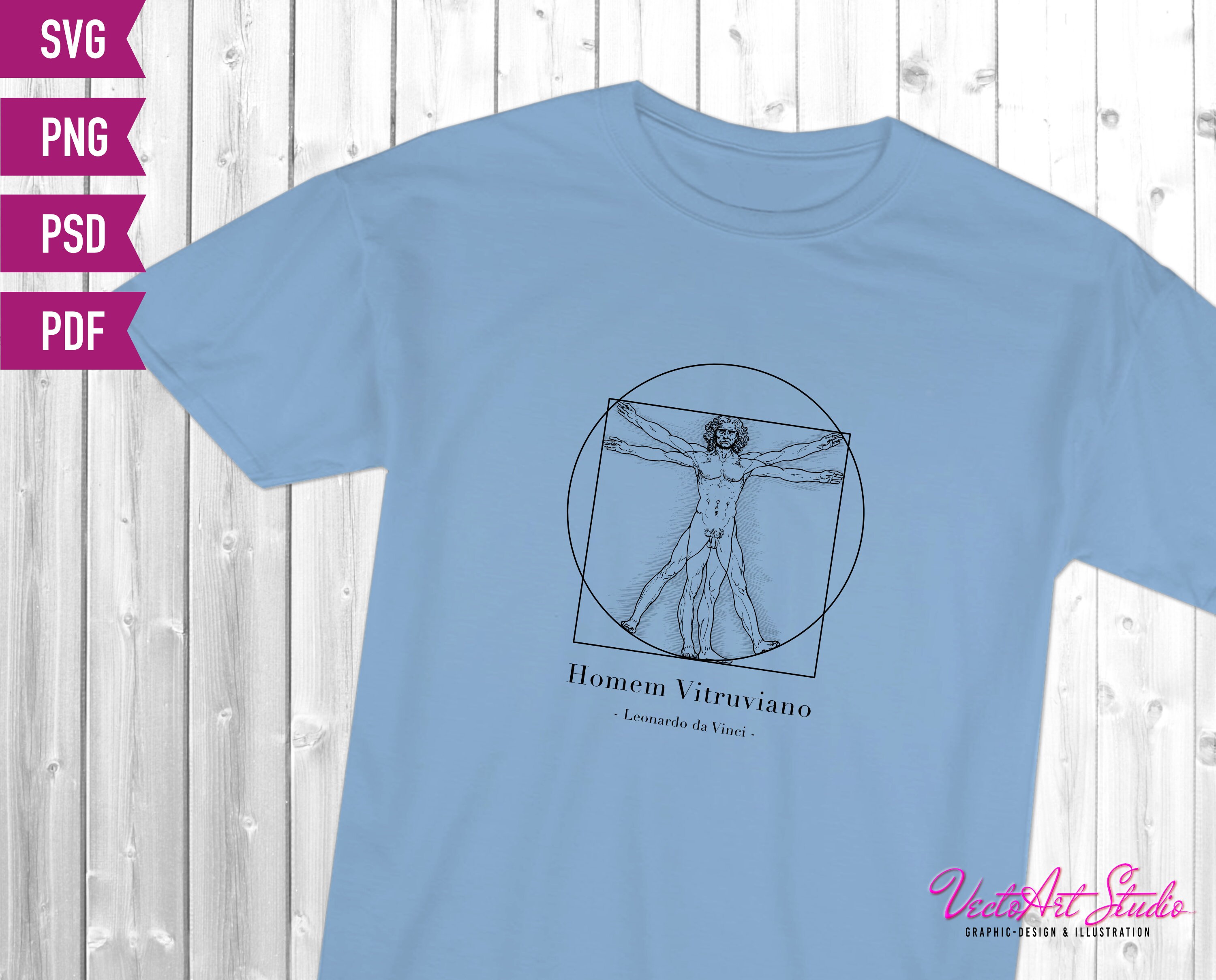 Leonardo Da Vinci - Homem Vitruviano - Vitruvian Man Shirt, SVG, PNG ...