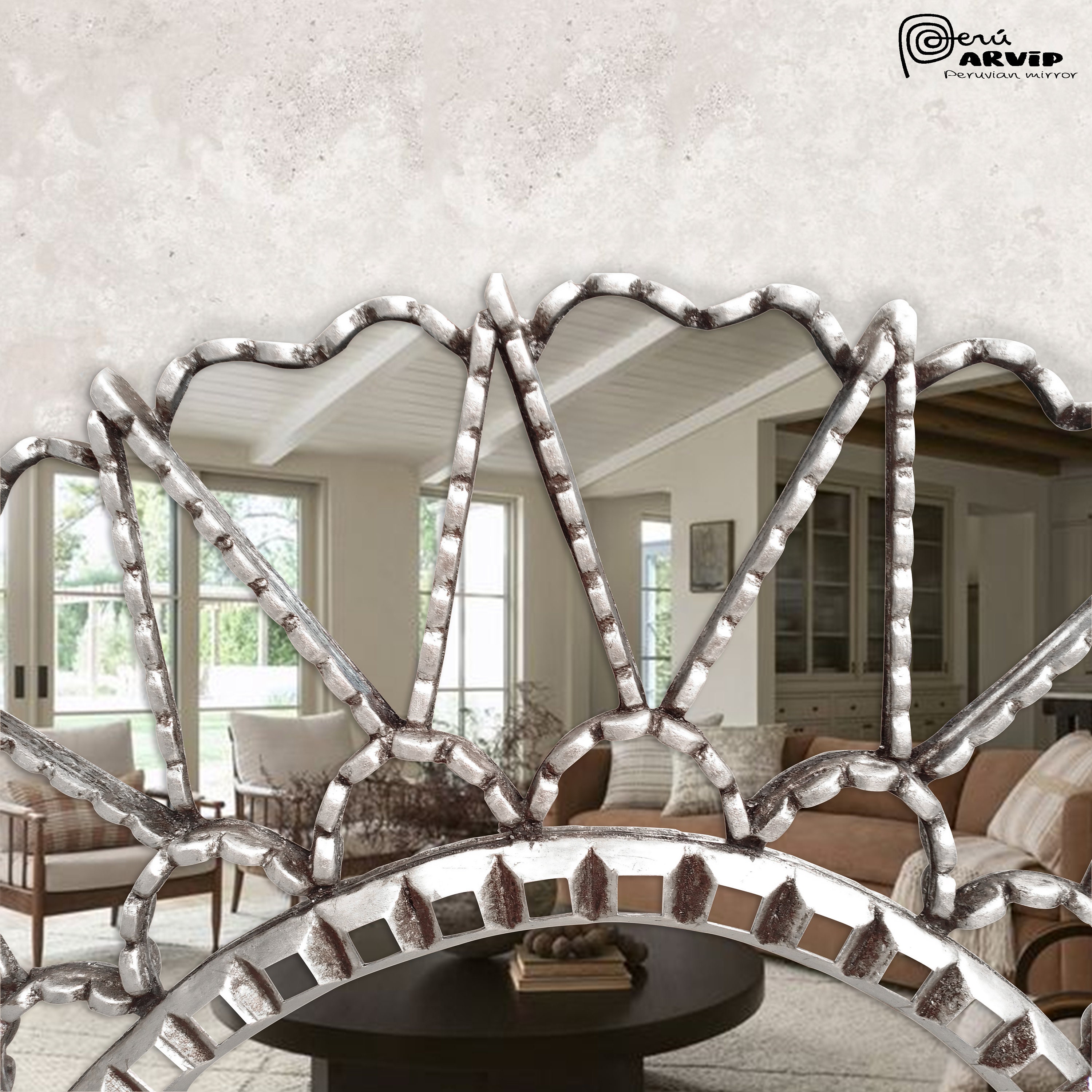 Oval Mirror Silver Decorative Wall Frame Wooden Decorative Mirror ...