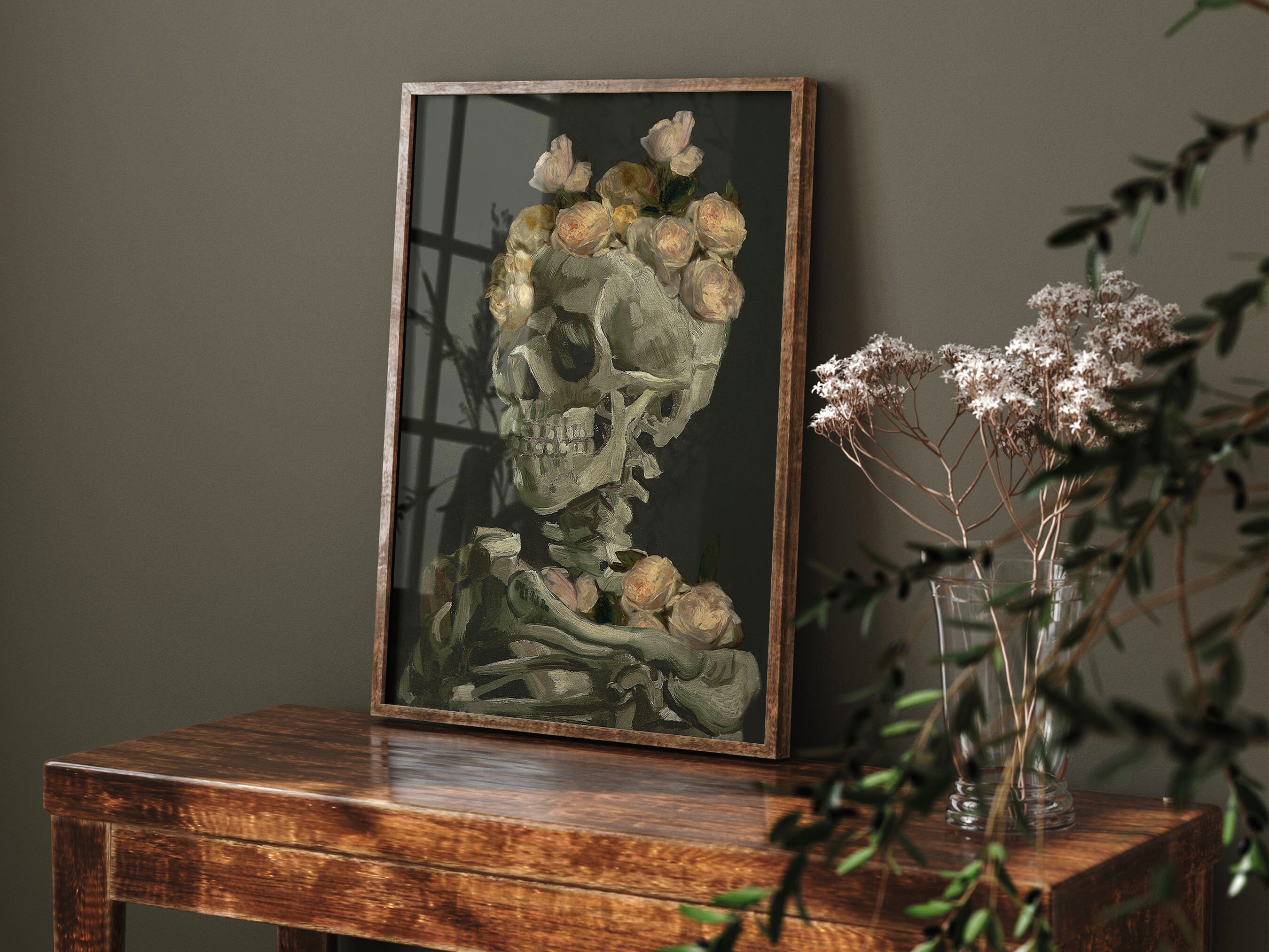 Beautiful Vintage Halloween Skeleton Decor Haunted Painting - Etsy