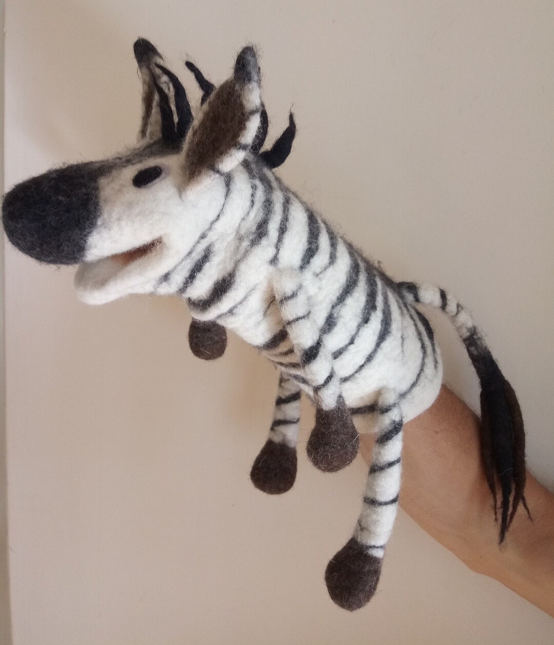 Hand Puppet zebra - Etsy
