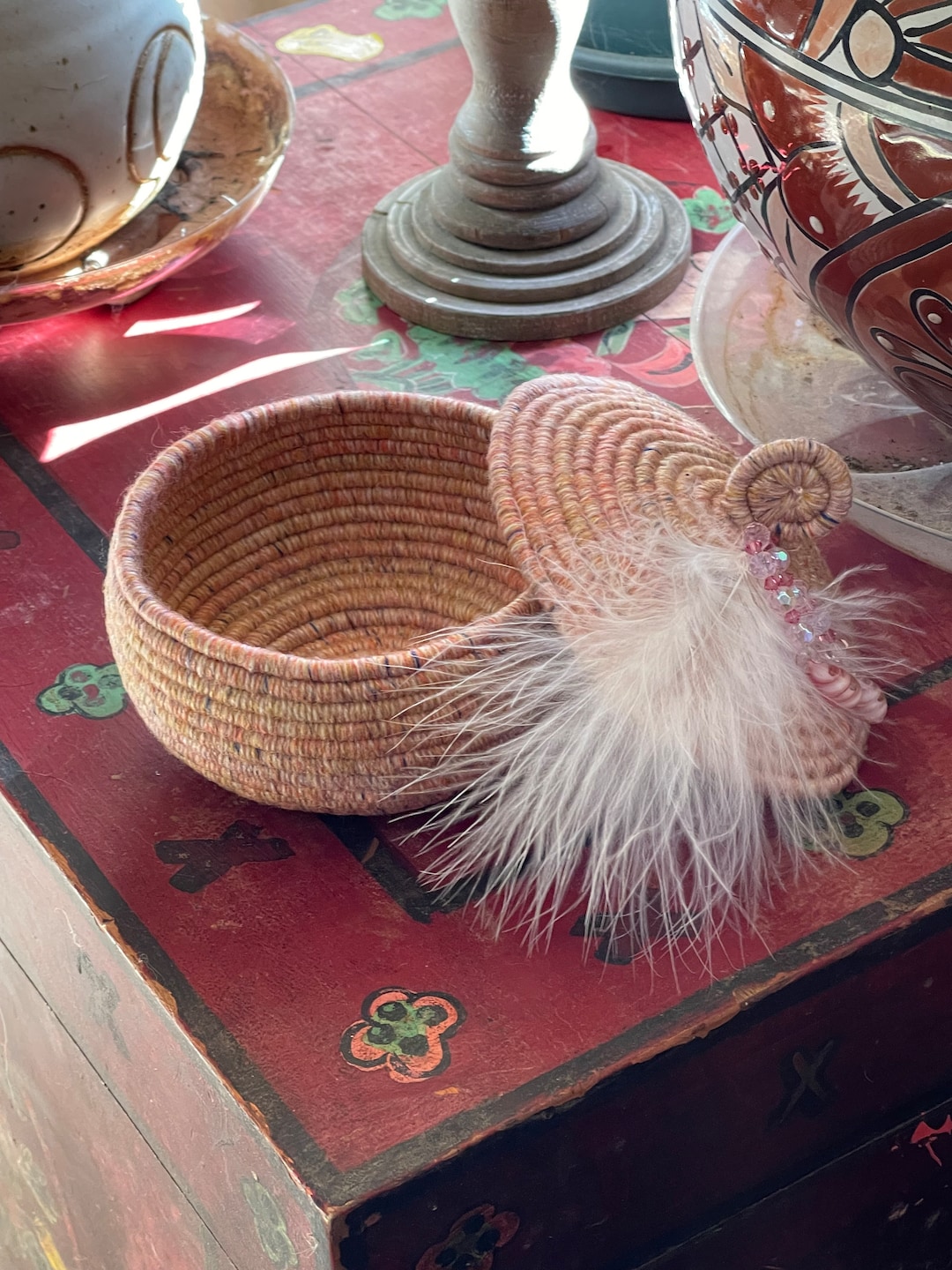 Peach Fluff Native American Coil Basket - Etsy