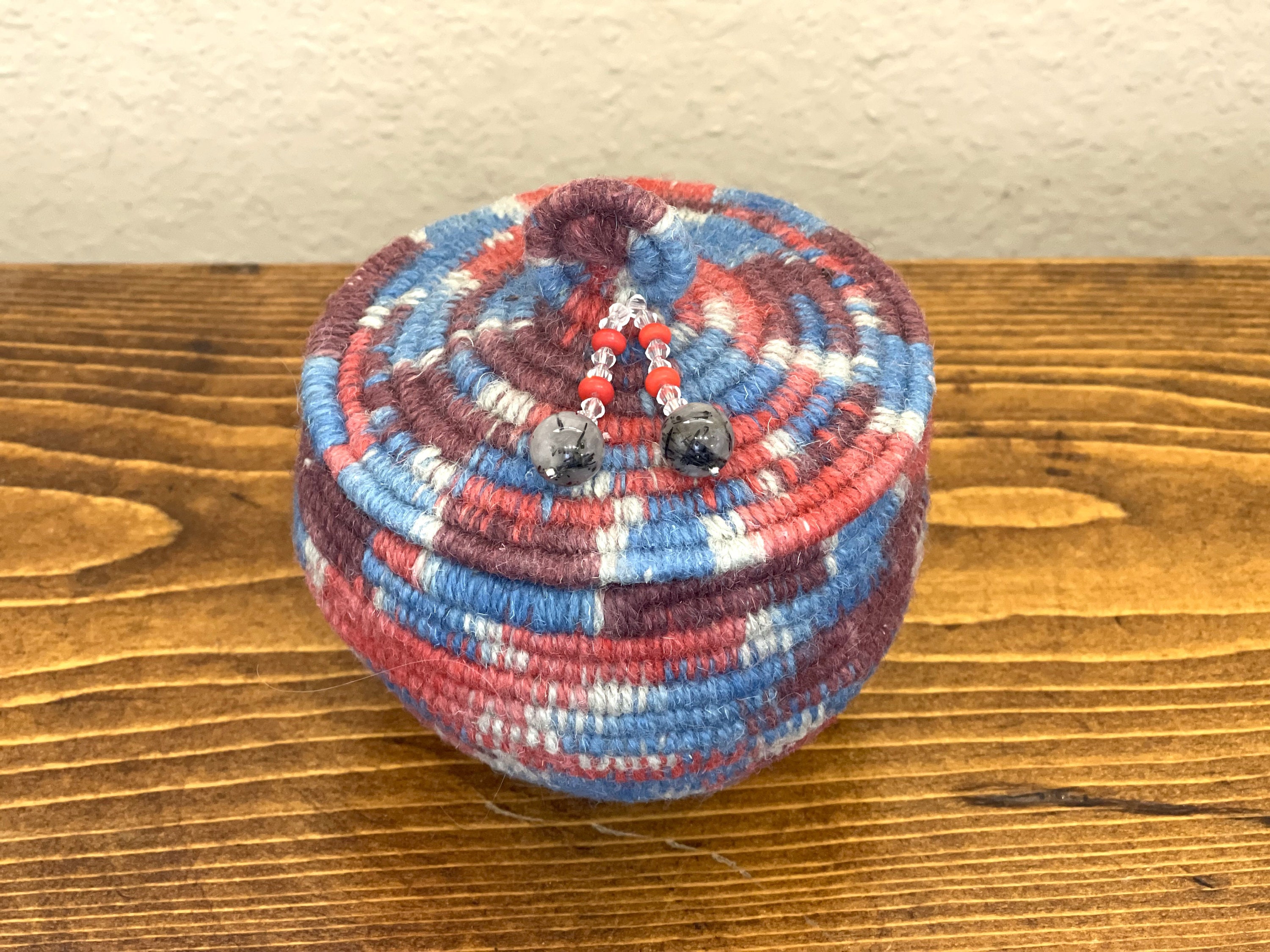 Red, White & Blue Native Coil Basket - Etsy