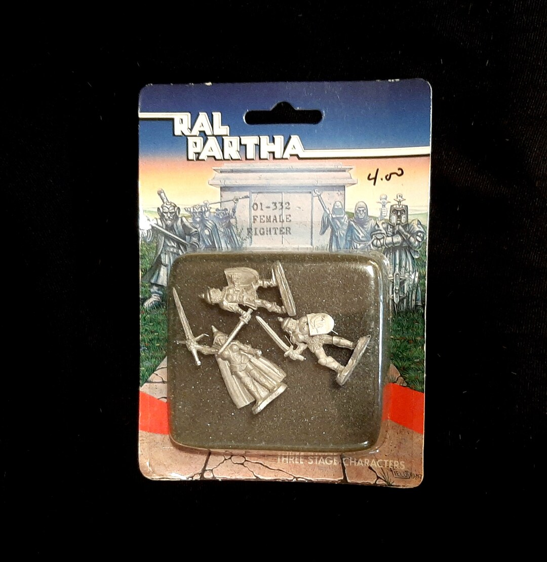 Female Fighter X3 Vintage Ral Partha LEAD Miniatures in Unopened ...