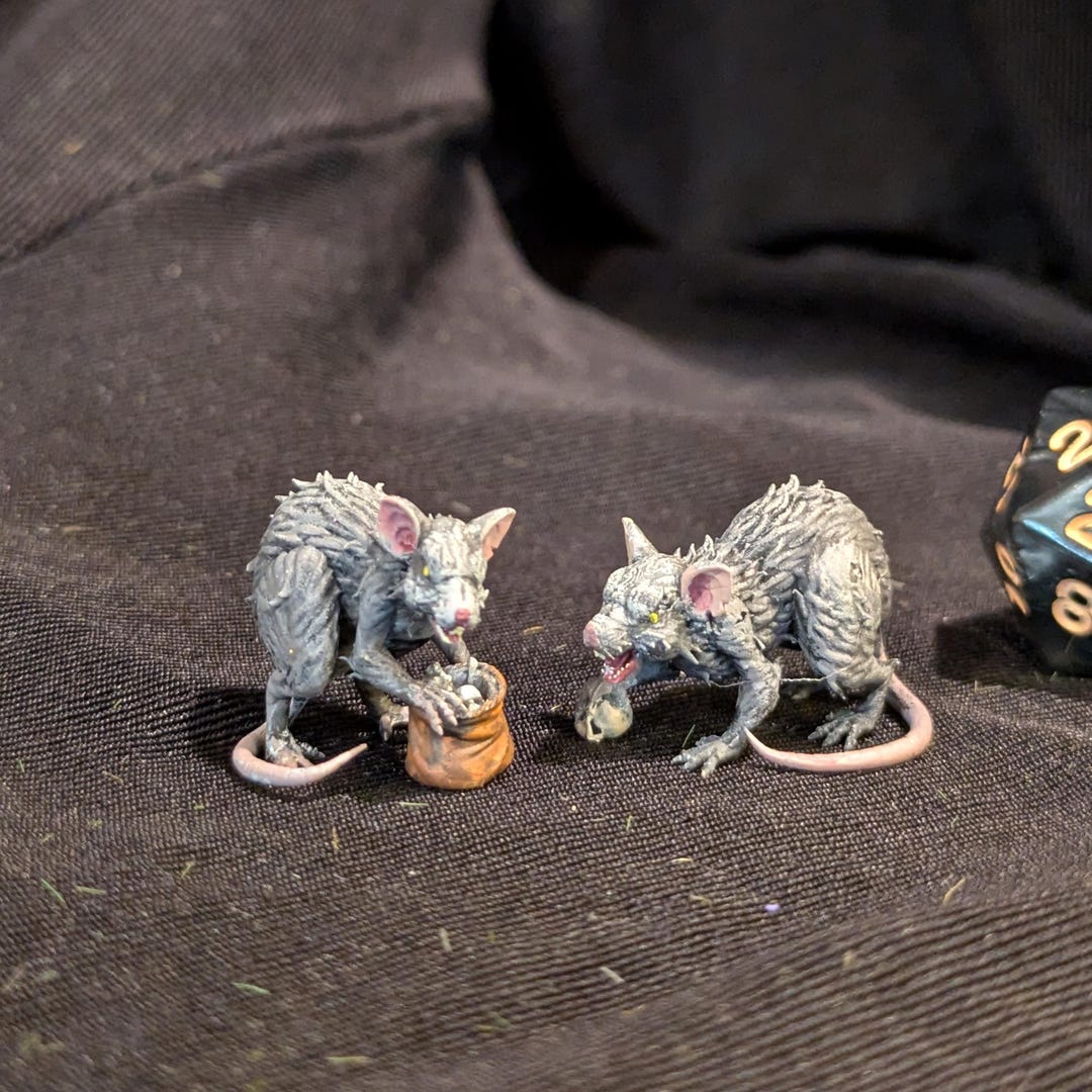 Pair of Giant Rats Painted Tabletop RPG Gaming Miniatures - Etsy