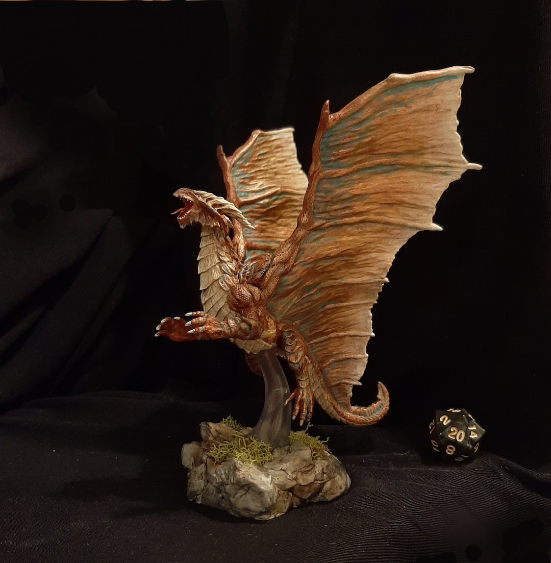 Young Copper Dragon Painted 28mm Wizkids Plastic Tabletop RPG Miniature ...