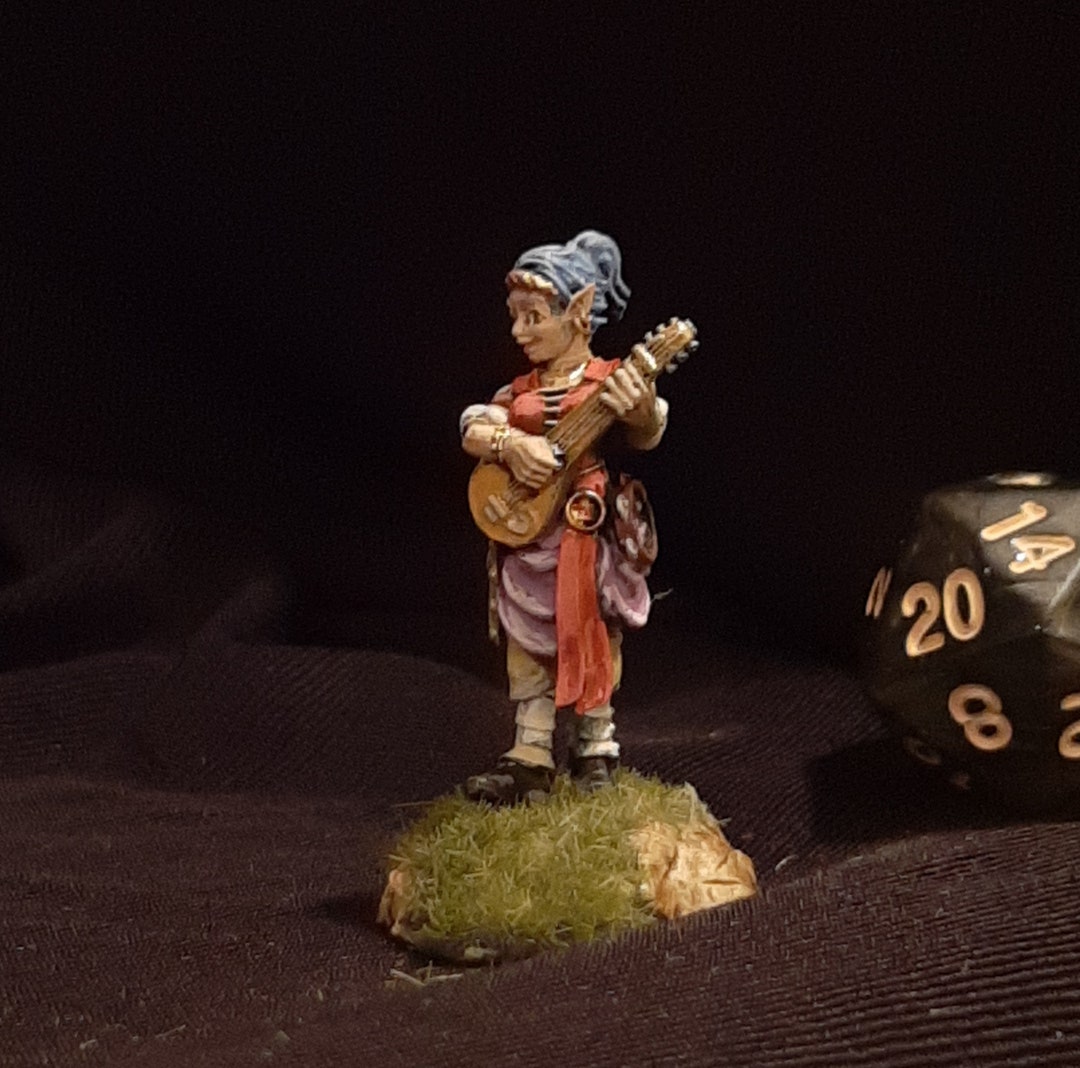Ryelle, Elf Bard 28mm Painted Reaper Metal RPG Tabletop Game Miniature ...