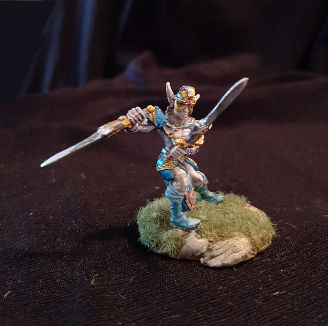 Elf Fighter With Helmet and Dual Swords 28mm Metal Reaper Mini - Etsy