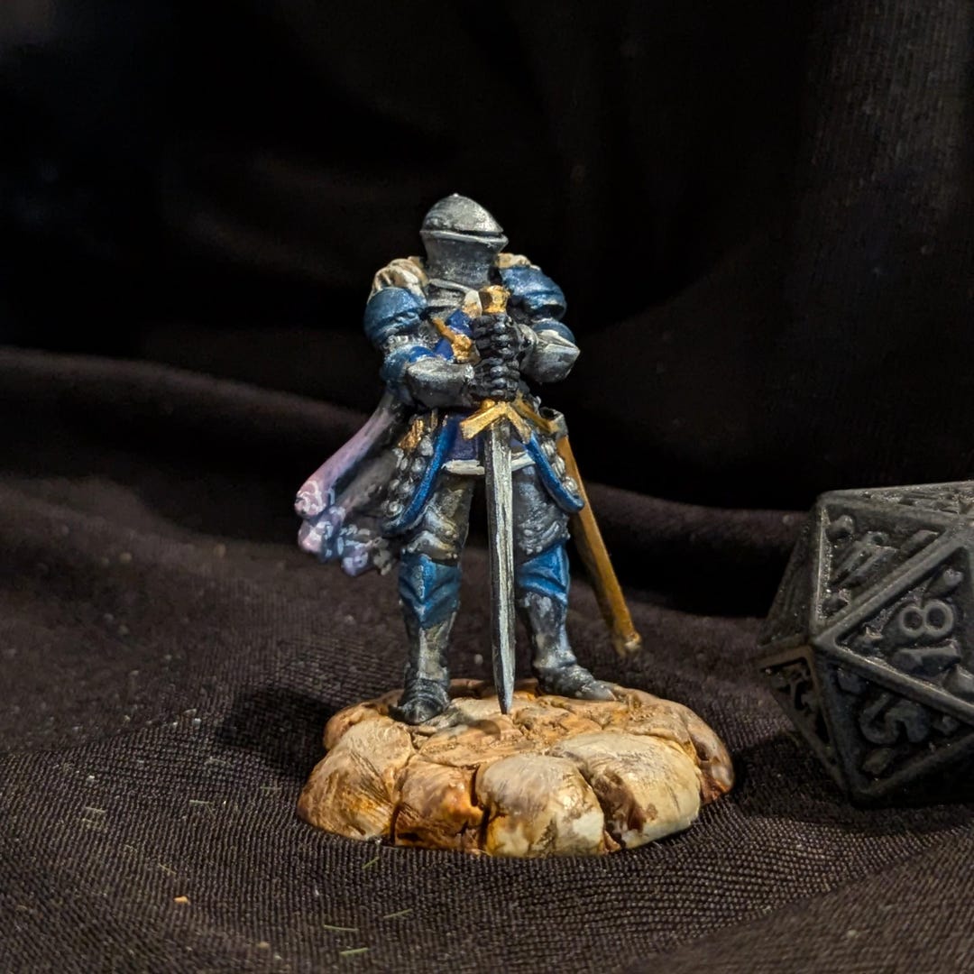 Blue Armored Knight/ Guard With Cape 28mm Painted Lazer Printed Resin ...