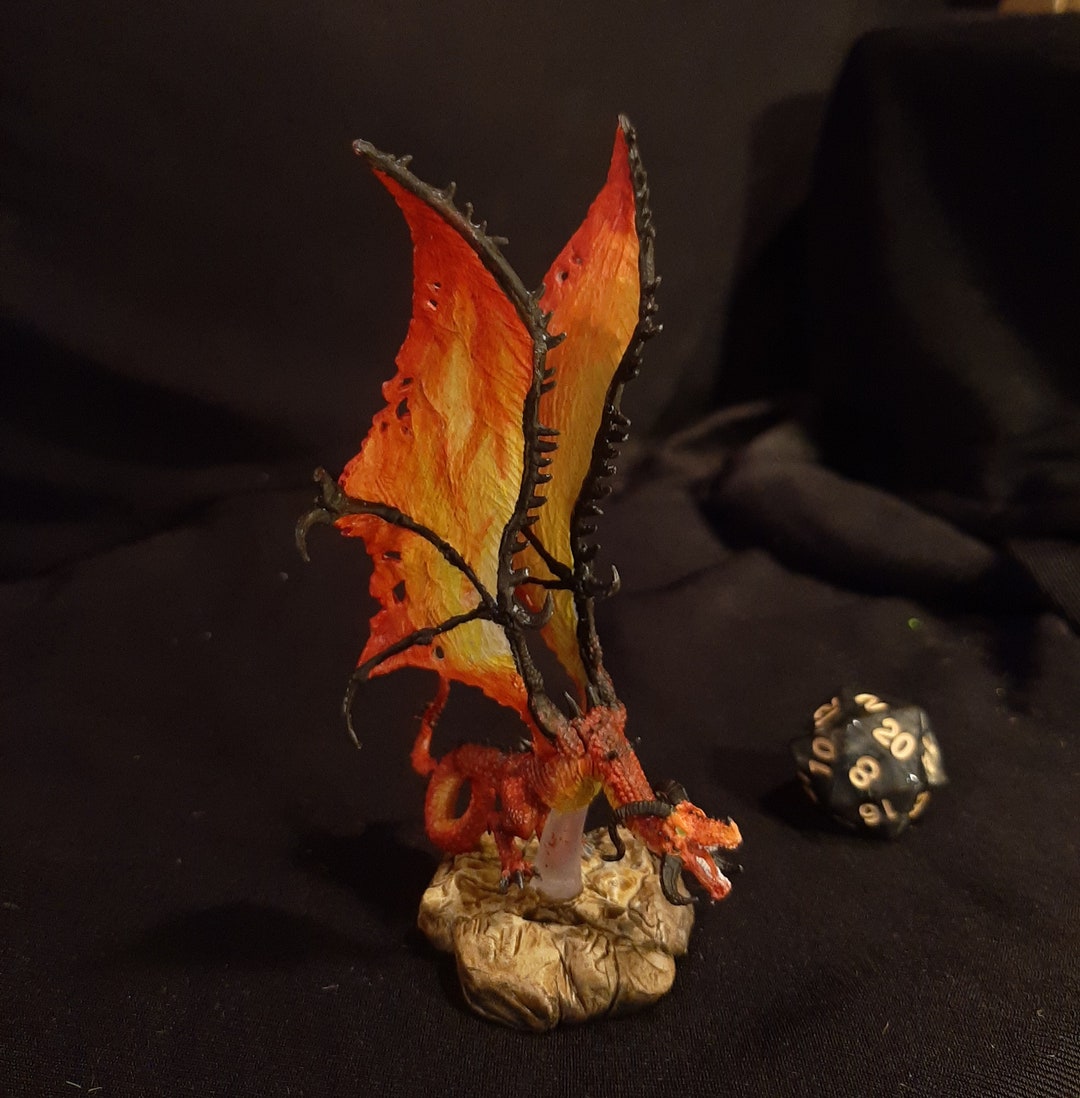 Flame Drake 28mm Hand Painted Wizkids Plastic Tabletop Miniature - Etsy