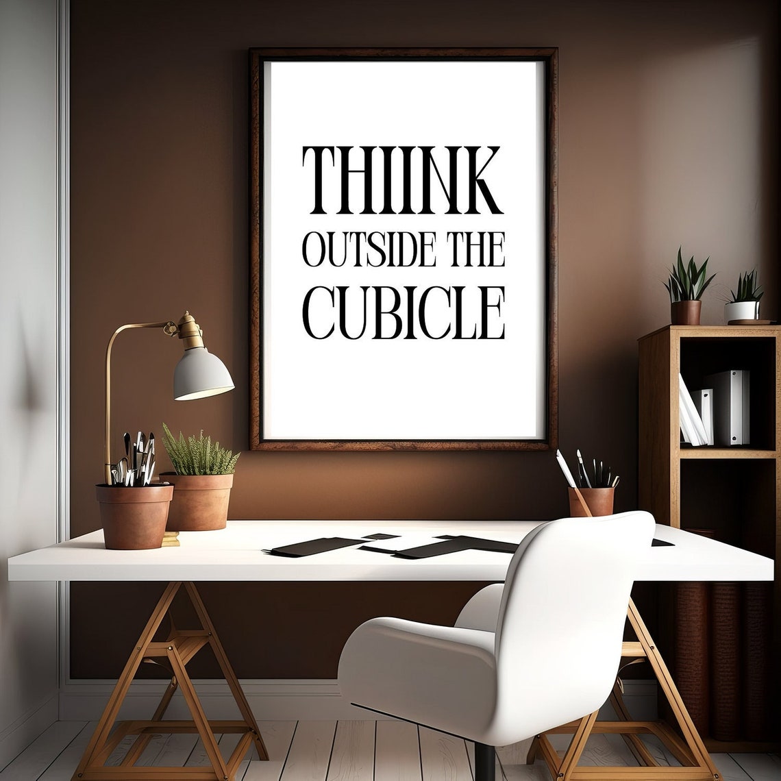 Think Outside the Cubicle Printable Art Wall Decor, Decorations for ...