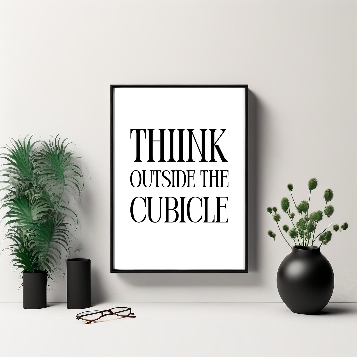 Think Outside the Cubicle Printable Art Wall Decor, Decorations for ...