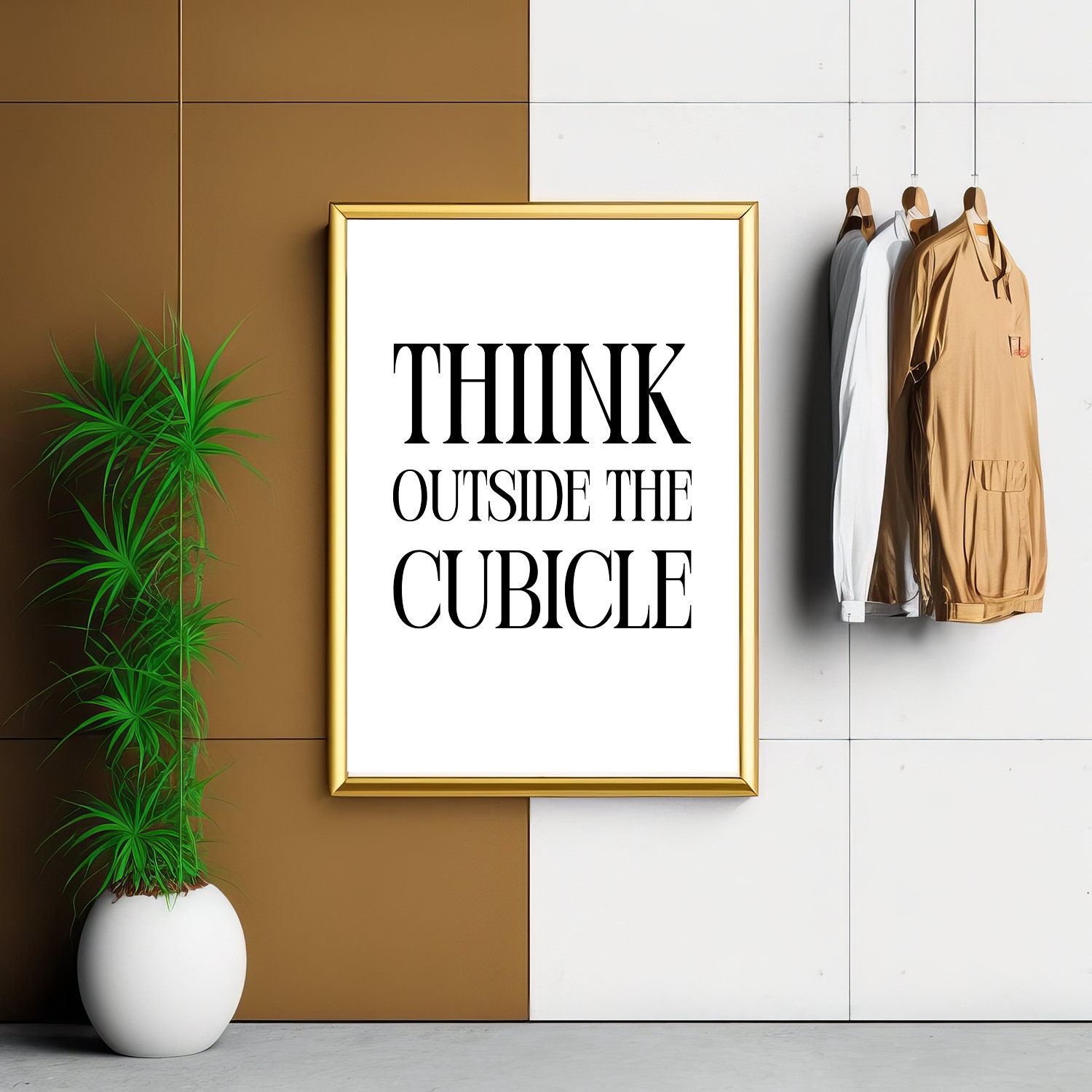 Think Outside the Cubicle Printable Art Wall Decor, Decorations for ...
