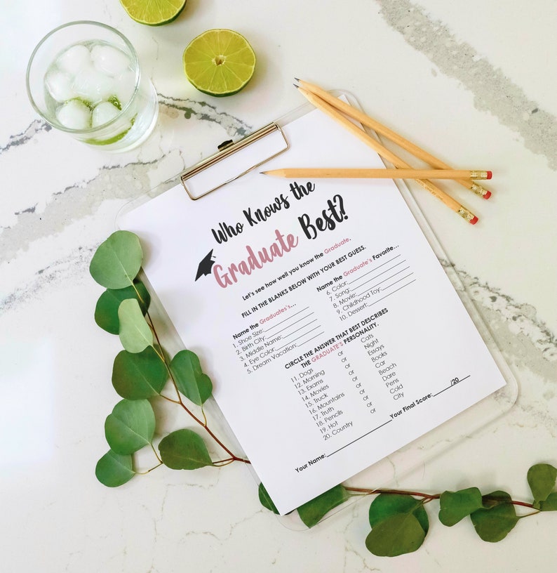 Who Knows the Graduate Best? Graduation Quiz, Party Game, How Well Do ...