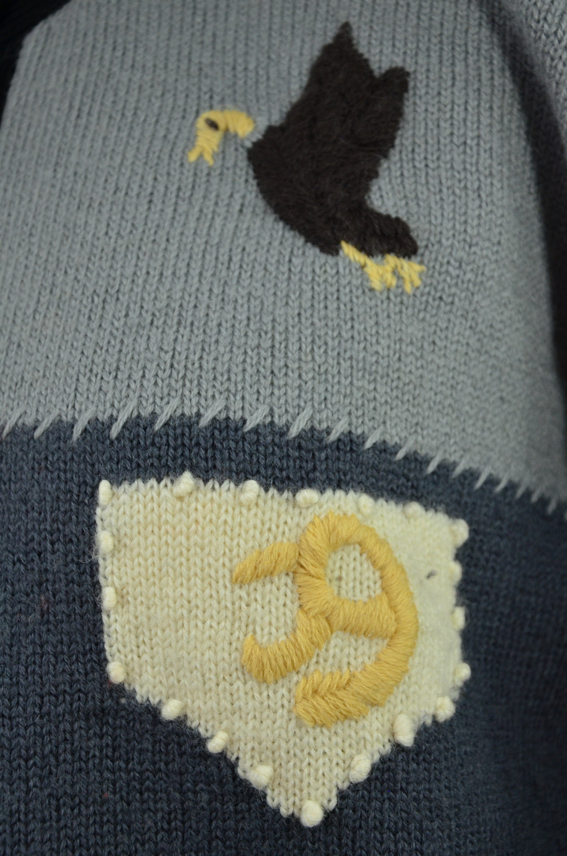 Vintage Cardigan in Country Style Black & Grey | Etsy