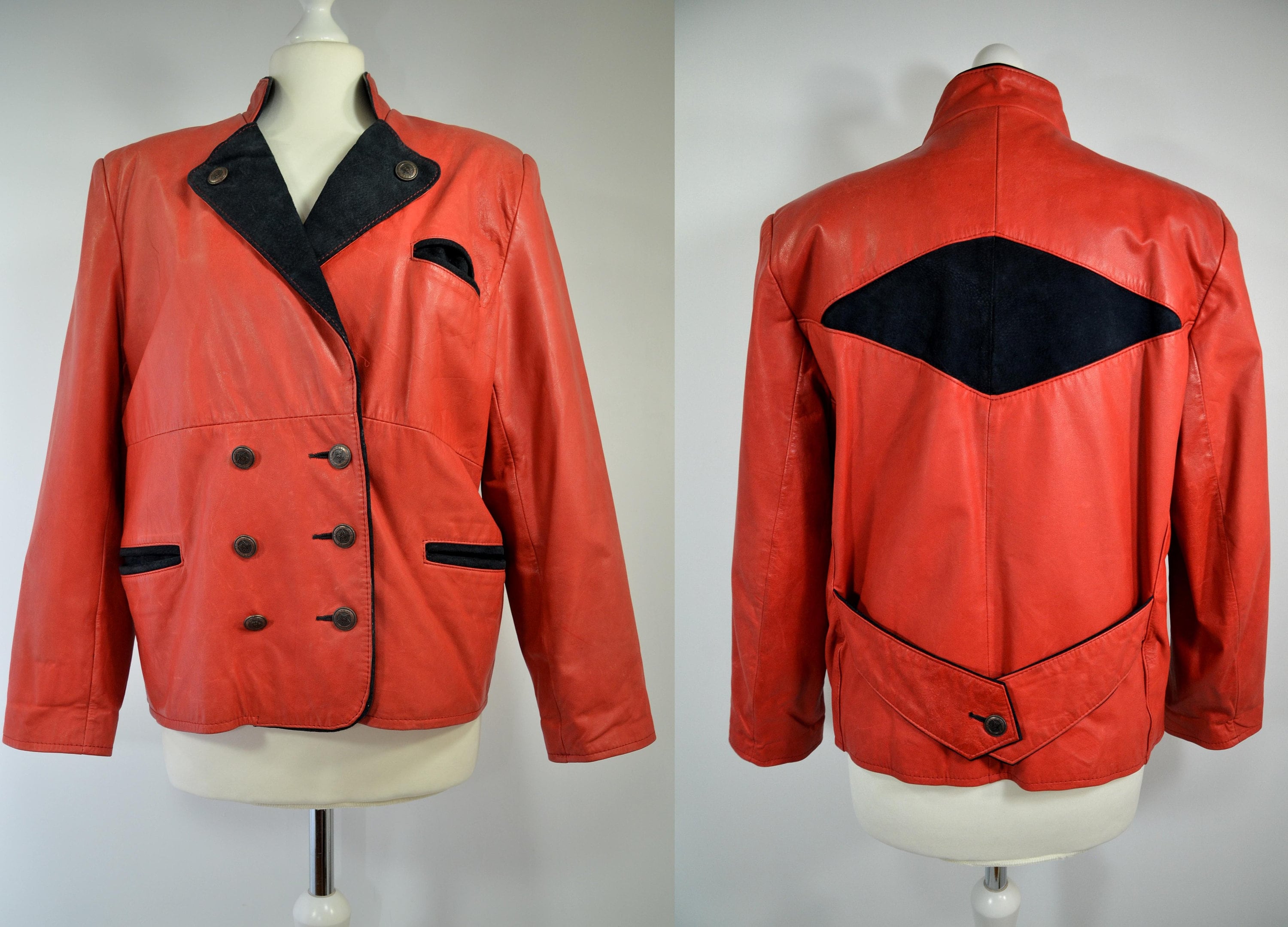 Leather Jacket Red & Black Country House Costumes - Etsy