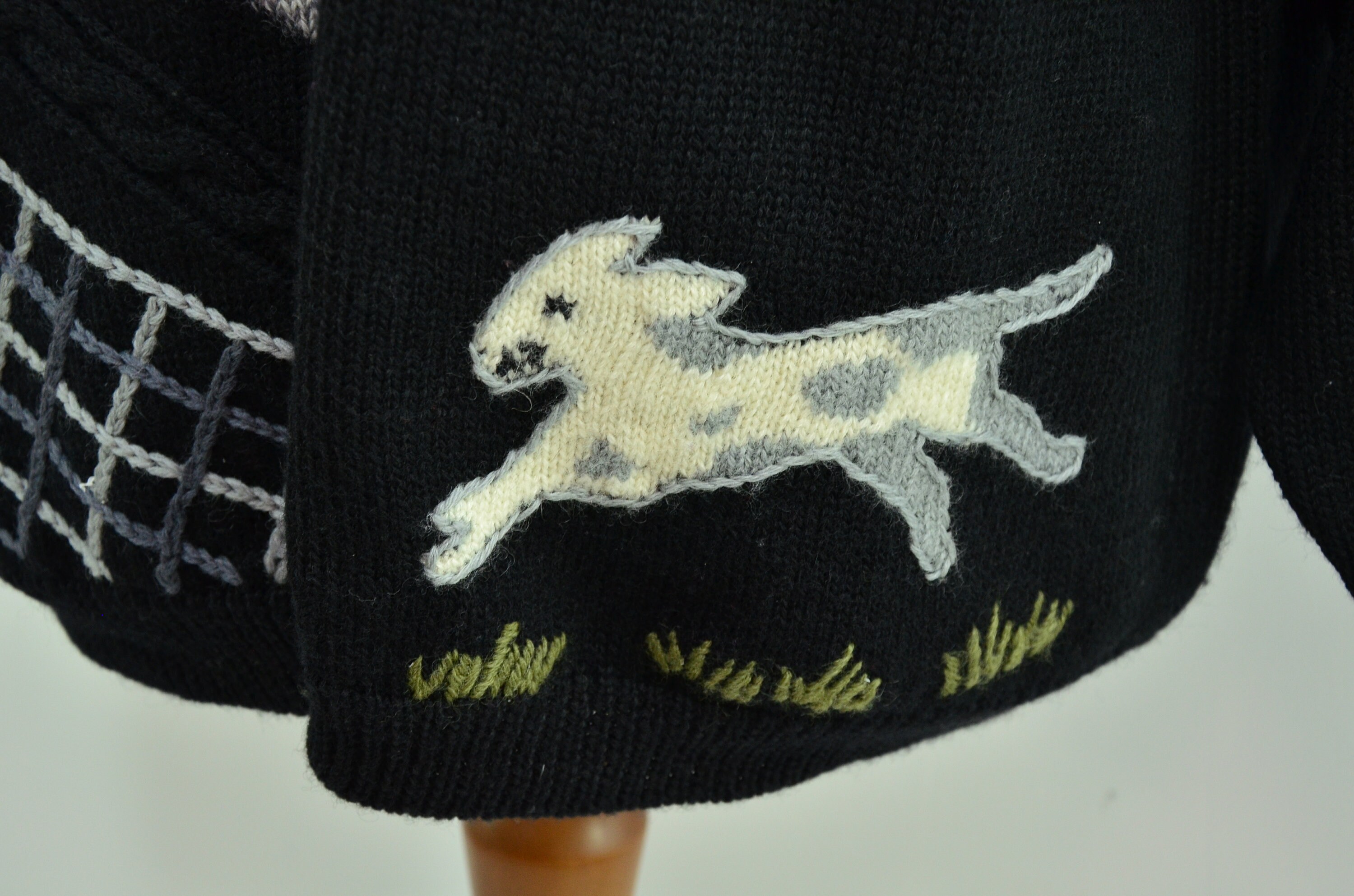 Vintage Cardigan in Country Style Black & Grey | Etsy