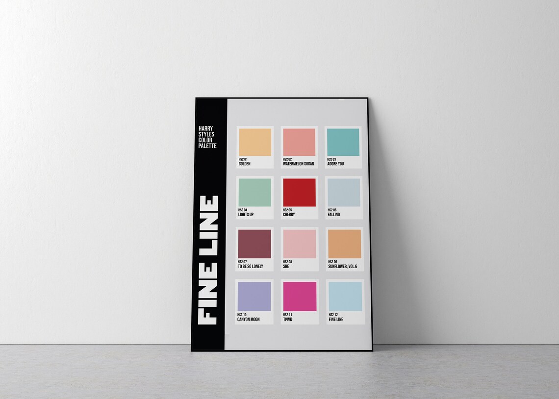 Harry Styles Fine Line Color Palette Print Minimalist Harry - Etsy ...