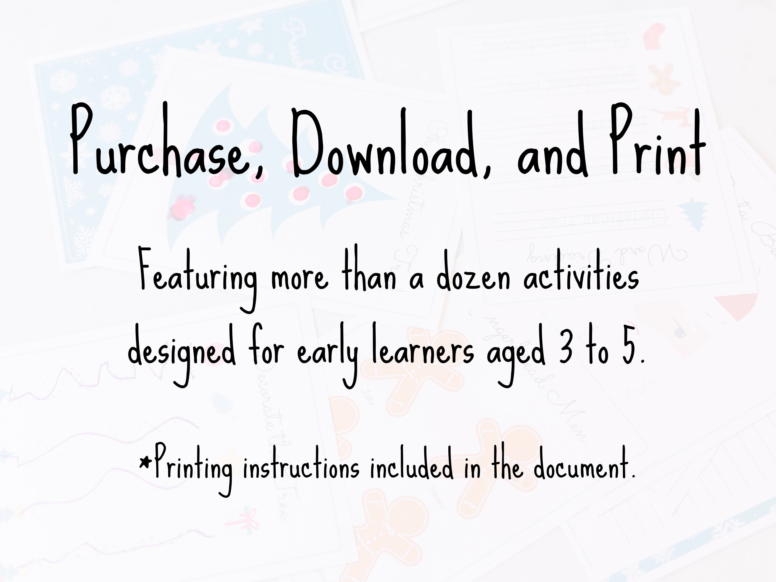 Christmas Printable Workbook, Santa Preschool Activity, Early Learning ...