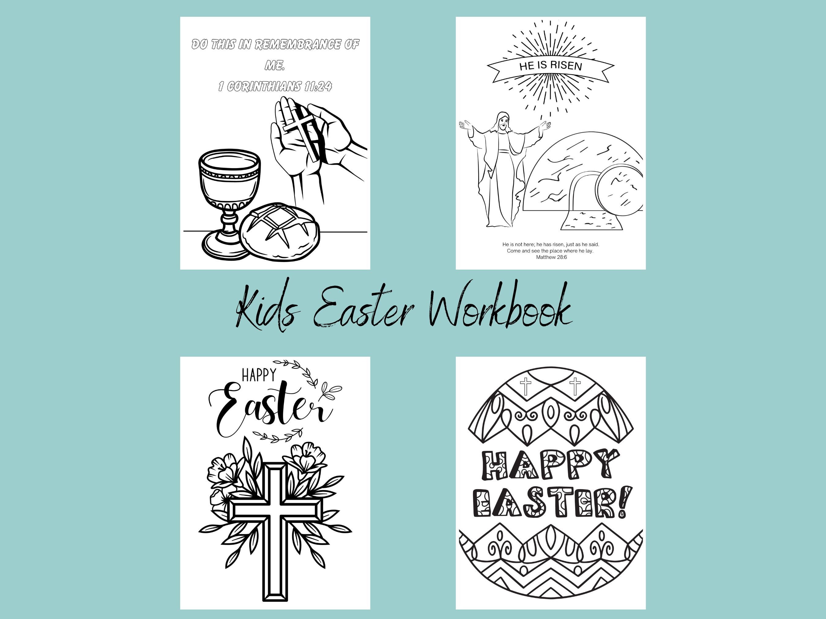 Bible Easter Coloring Worksheet Pages for Kids- Preschool, Kindergarten ...