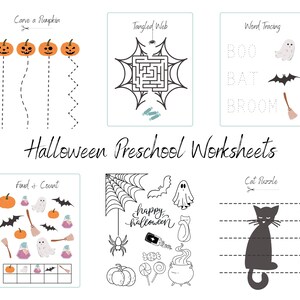 Halloween Printable Workbook, Fall Preschool Activity, Early Learning ...