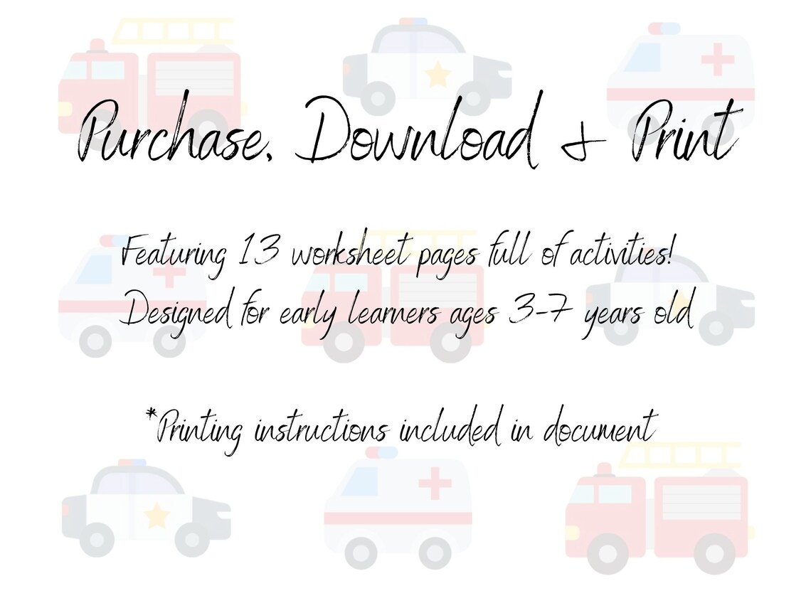 Kids Emergency Safety Printable Workbook, Preschool Children Activity ...