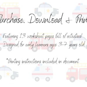 Kids Emergency Safety Printable Workbook, Preschool Children Activity ...