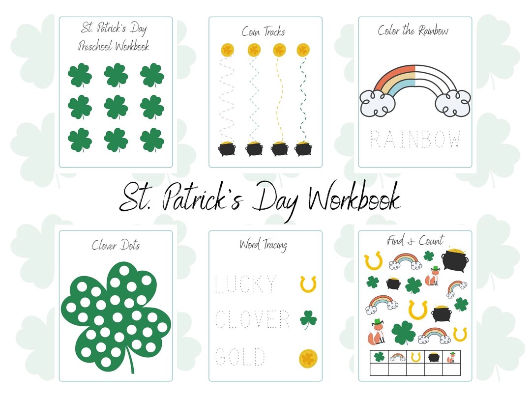 St. Patrick's Day Worksheets, Preschool & Kindergarten, Early Learning ...