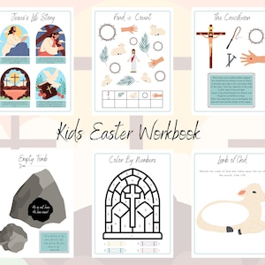 Kids Easter Bible Story Worksheets- Ages 4-10- Preschool, Kindergarten ...