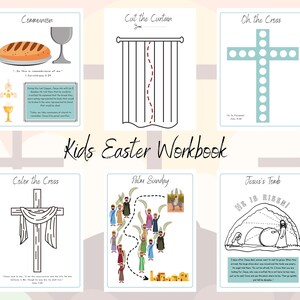 Kids Easter Bible Story Worksheets- Ages 4-10- Preschool, Kindergarten ...