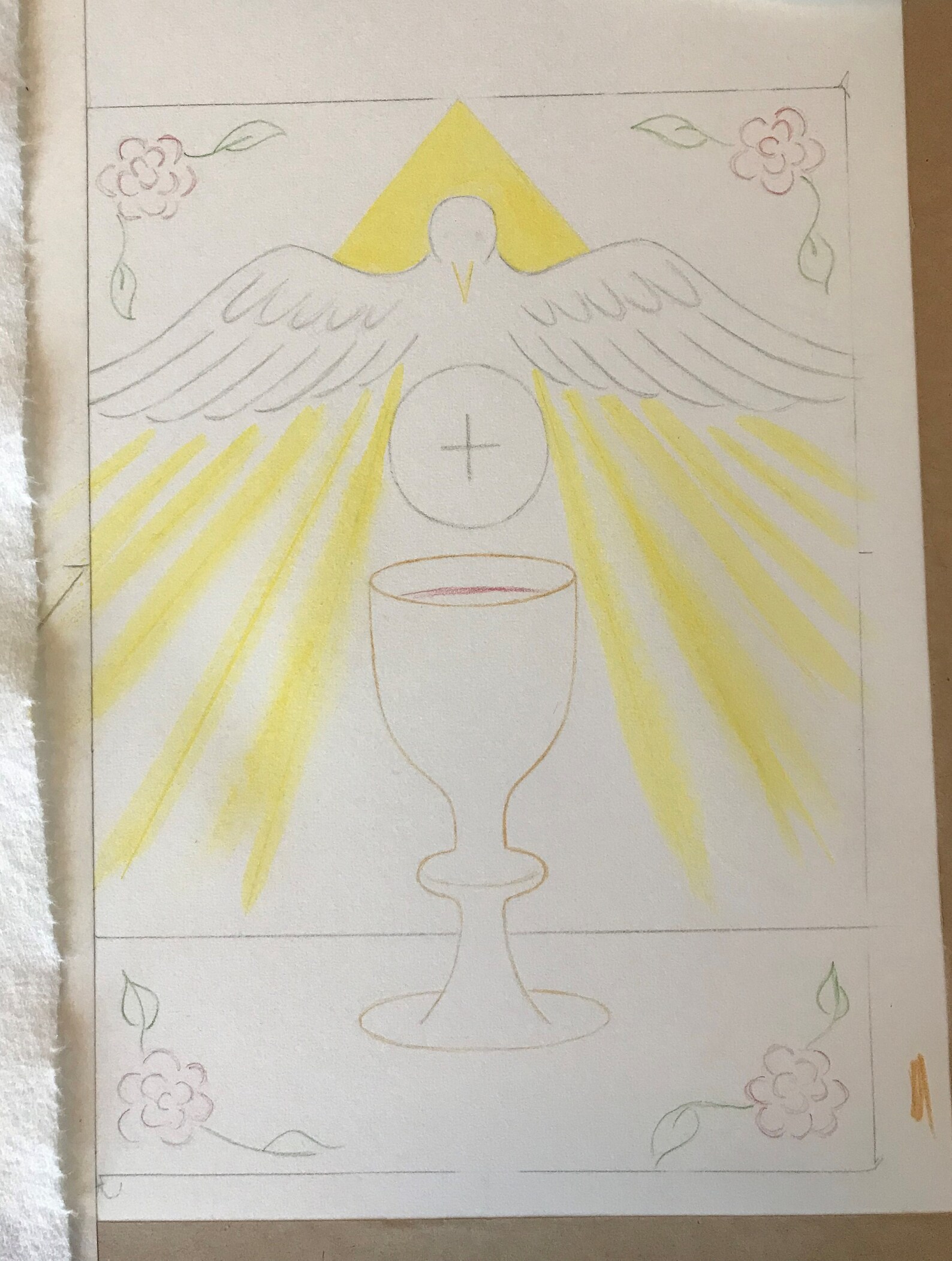 Custom Hand-painted Catholic Sacrament Card for Ordination, Wedding ...