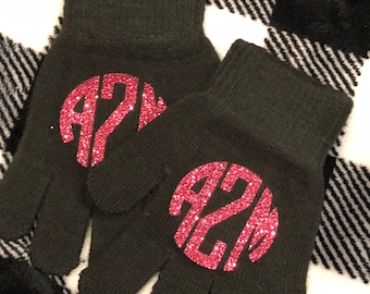 Monogram gloves | Etsy