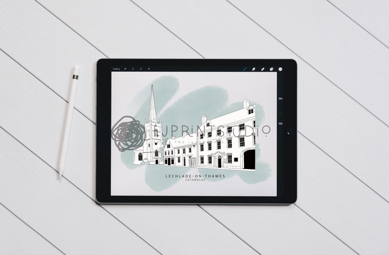 LECHLADE ON THAMES, Cotswolds, Digital Download Illustration - Etsy