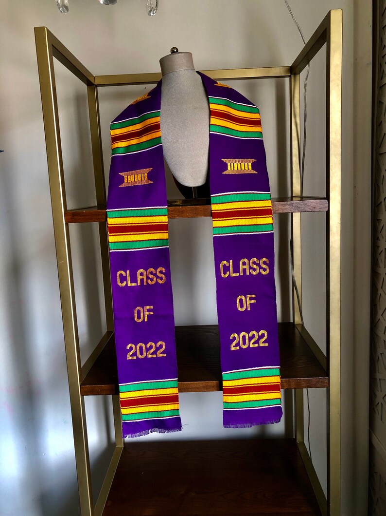 Graduation Stole Custom Kente Class of 2022 Sash Purple | Etsy