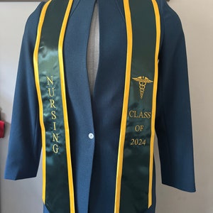 Custom Blue Nurse Graduation Stole Class of 2024, Nursing Graduation ...