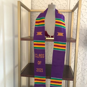 Customized Graduation Stoles Class of 2022 Kente Sash / Purple - Etsy