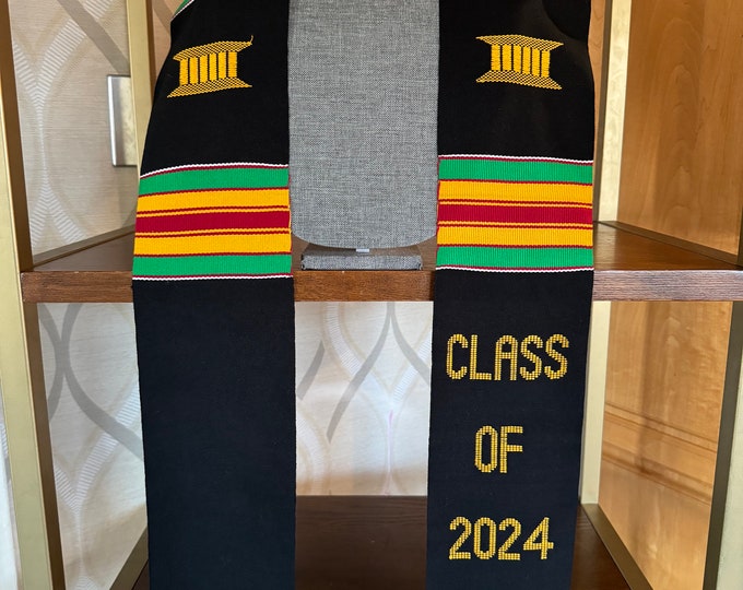 Custom Graduation Stole Kente Class of 2023 Blue African Stoles ...