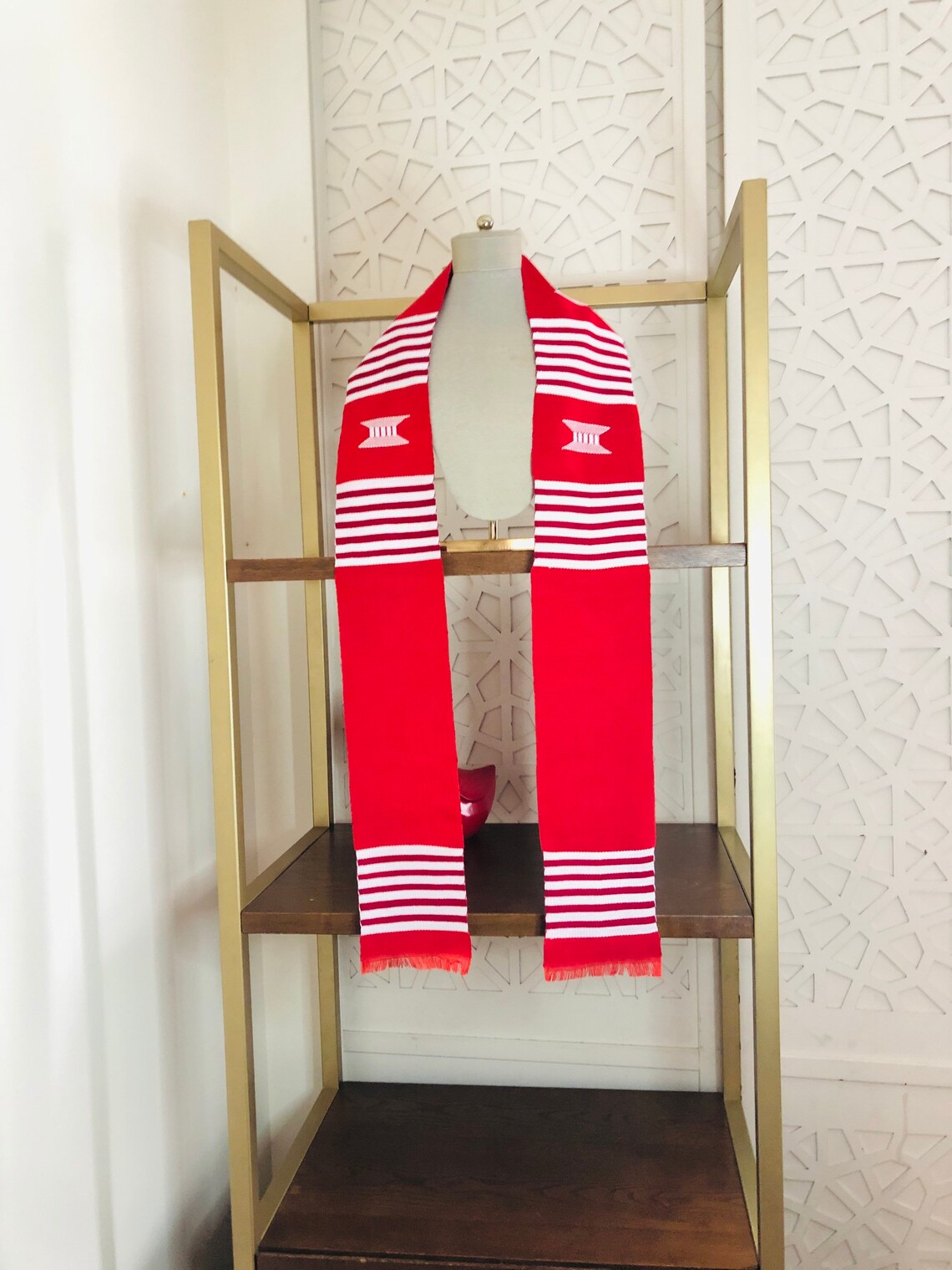 College Custom Graduation Stole Red and White Class of 2022 | Etsy