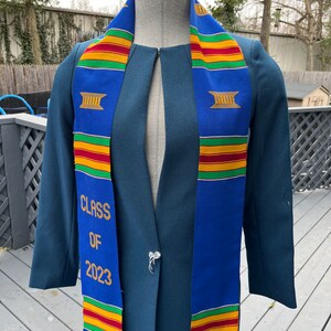 Custom Graduation Stole Kente Class of 2023 Blue African Stoles ...
