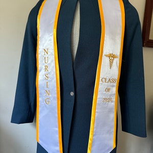 Custom Blue Nurse Graduation Stole Class of 2024, Nursing Graduation ...
