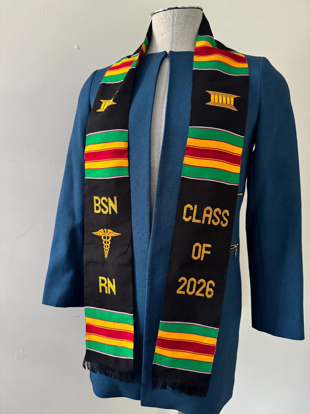 Custom Nurse Graduation Stoles Class of 2026 Kente Sash, RN BSN Nursing ...