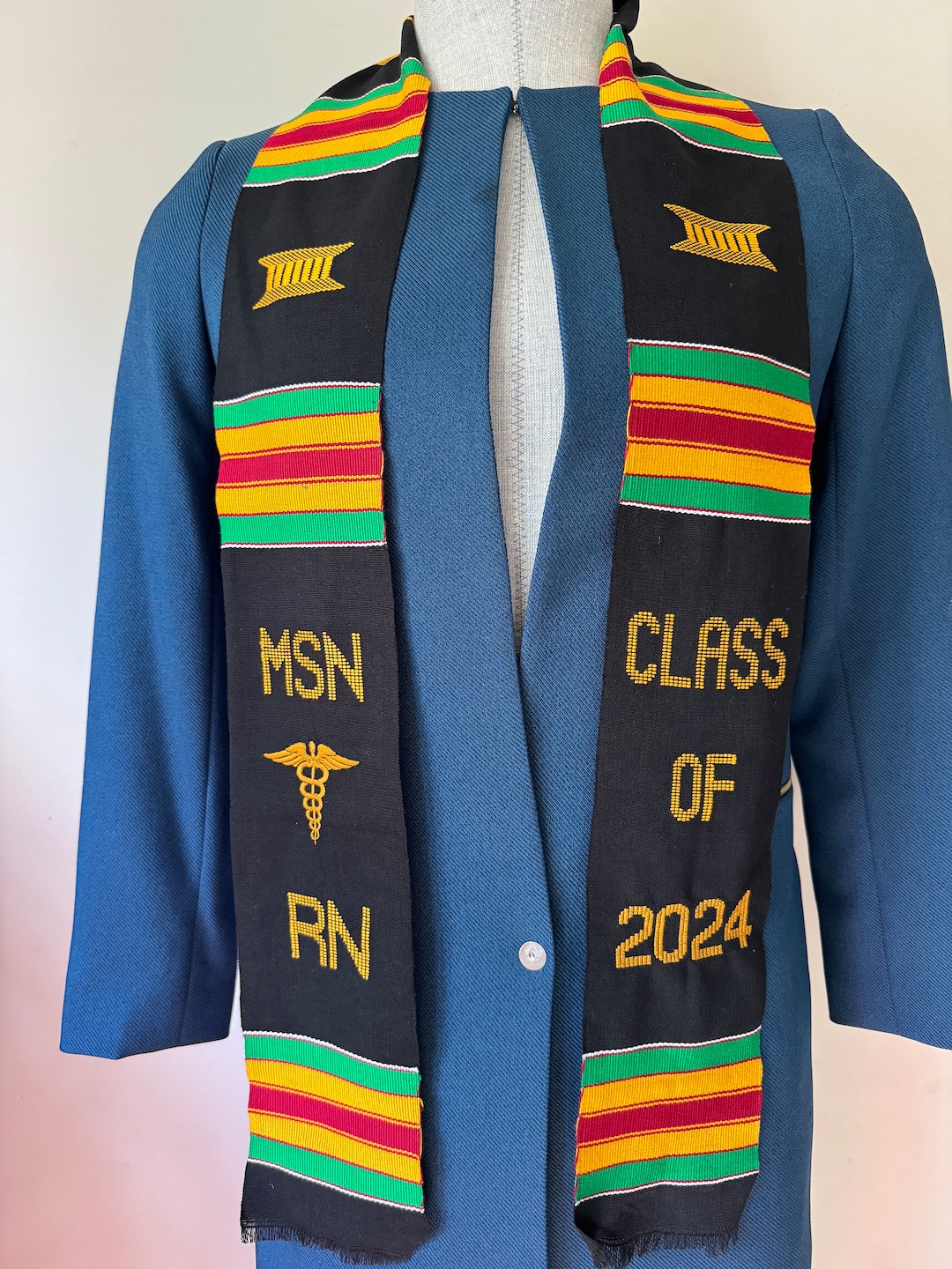 Custom Nurse Graduation Stoles Class of 2025 Kente Sash, RN MSN Nursing ...