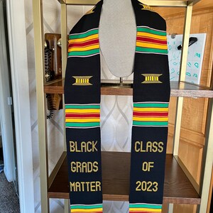 Black Grads Matter Graduation Stoles Class of 2024, Black Kente Sash ...