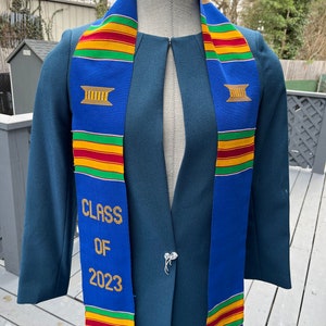 Custom Graduation Stole Kente Class of 2023 Blue African Stoles ...