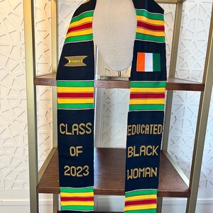 Custom Graduation Stoles Class of 2023, Black African Kente Sash ...