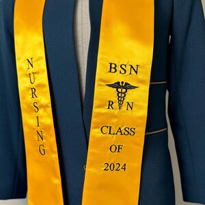 Nurse Graduation Stole Class of 2024, BSN Rn,asn RN, Nursing Graduation ...