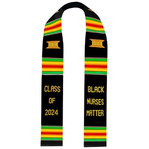 Black Nurses Matter Graduation Stoles Class of 2025, Black Kente Sash ...