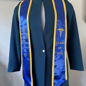 Custom Blue Nurse Graduation Stole Class of 2024, Nursing Graduation ...