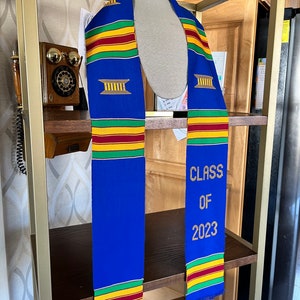 Custom Graduation Stole Kente Class of 2023 Blue African Stoles ...