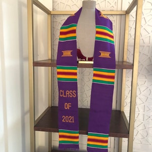 Customized Graduation Stoles Class of 2022 Kente Sash / Purple - Etsy