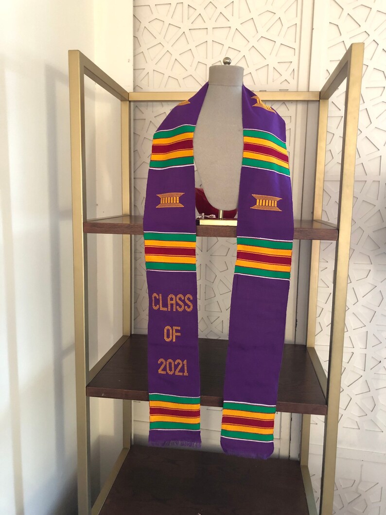 Customized Graduation Stoles Class of 2022 Kente Sash / Purple - Etsy